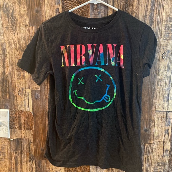 NIRVANA | Shirts | Nirvana Male Female Short Sleeve Tshirt Black With A ...